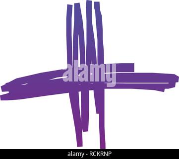 Plus or cross symbols. hand painted plus cross sign isolated on a white ...