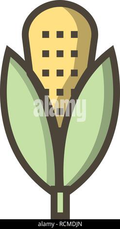 no corn icon Vector symbol or sign set collection in black and white ...