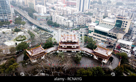 Changsha. 16th Jan, 2019. Aerial photo taken on Jan. 16, 2019 shows the ...
