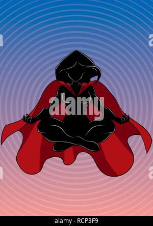 Superheroine Meditating Silhouette Stock Vector Image & Art - Alamy