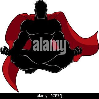 Superhero Meditating Background Silhouette Stock Vector Image & Art - Alamy