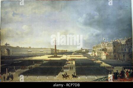 Consecration of the Alexander Column in St. Petersburg. Drawing from ...