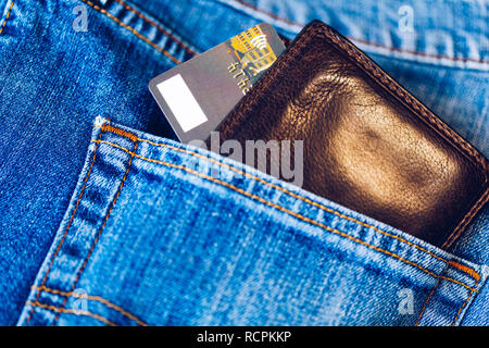 Credit card in pocket, closeup Stock Photo - Alamy