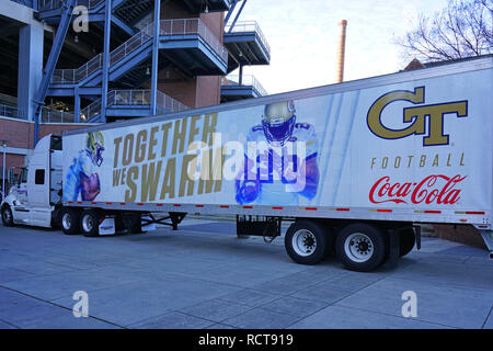 Georgia Tech campus with view of Midtown Atlanta skyline. (USA Stock ...