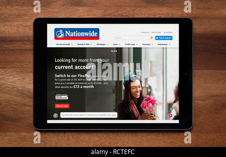 The website of Nationwide Building Society is seen on an iPad tablet ...