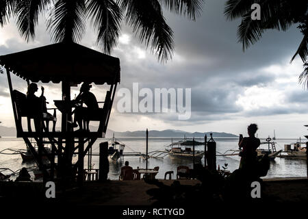 Beautiful sunset at Port Barton, Paalawan, Philippines Stock Photo - Alamy