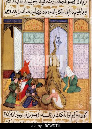 The birth of Muhammad. (Miniature from "Siyer-i Nebi" - The life of ...