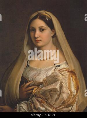 . Raphael, “Woman with a veil (La Donna Velata)”, painted 1516. Size ...