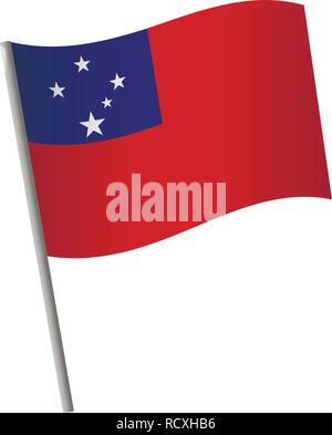 Samoa flag, vector illustration on a white background Stock Vector ...