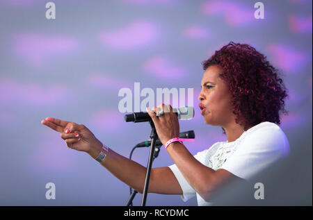 The Swedish singer, songwriter and rapper Neneh Cherry performs a live ...