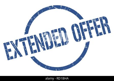extended offer round blue sticker isolated on white Stock Vector Image ...