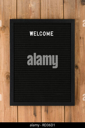 Welcome message board Stock Photo - Alamy