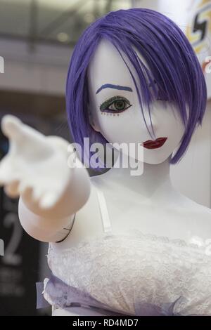 A human-sized motion figure platform Kosaka Cocona performs during the ...