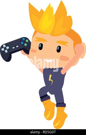 video games boy avatar with controller vector illustration Stock Vector ...