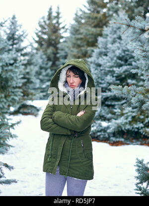 Snowy forest, landscape, sadness, depression, snow Stock Photo - Alamy