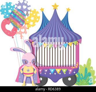cute circus rabbit with layer and kiosk Stock Vector Image & Art - Alamy