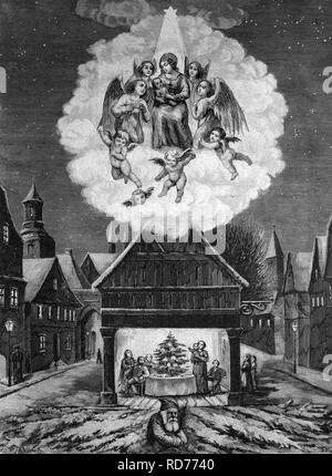 Christmas Eve, historical illustration, circa 1886 Stock Photo - Alamy