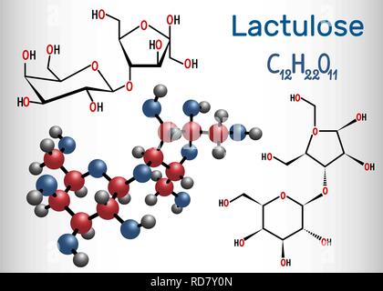 Lactulose molecule. It is used in the treatment of constipation ...