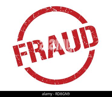red grungy scratched FRAUD rubber stamp isolated on white background ...