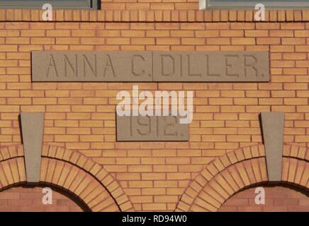 Anna C. Diller Opera House name and date Stock Photo - Alamy