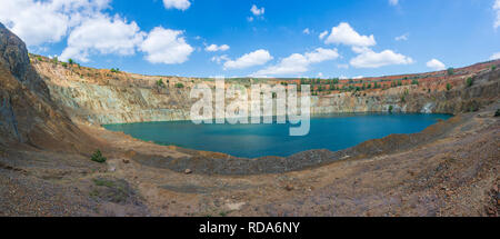 Abandoned cuprum mine in Bulgaria with lake inside Stock Photo - Alamy