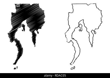 Davao City (Republic of the Philippines, Davao Region) map vector ...