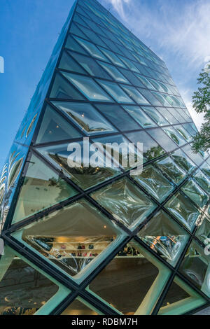 Exterior view of the Prada Aoyama Tokyo, Japan, a rhomboid-shaped glass ...