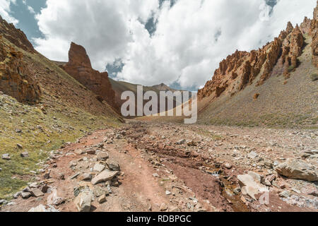 Panorama of popular Markha Valley trek in old buddhist kingdom of ...