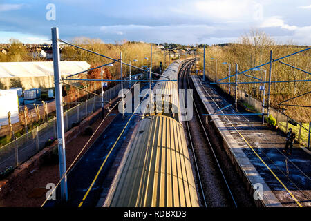 Carluke Railway Station in South Lanarkshire, Scotland Stock Photo - Alamy