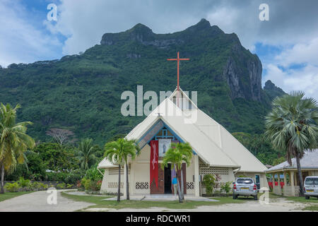 Church Bora Bora Island French Polynesia Stock Photo - Alamy