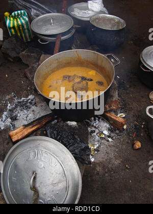 African traditional fireplace for cooking food and heating water Stock ...