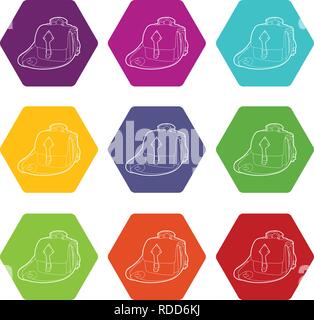 Bag or Purse or Case Icons Thin Line Vector Illustration Set Stock ...