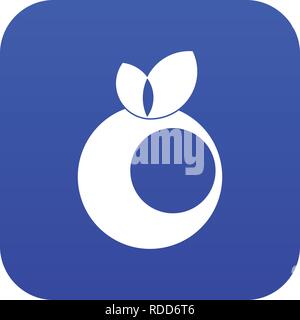 Round apple with leaves icon digital red Stock Vector Image & Art - Alamy