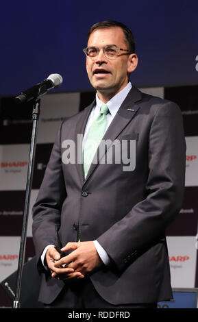 Takuya Hirano, President of Microsoft Japan speaks durig the "Microsoft ...