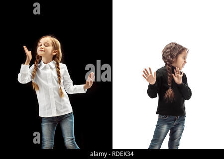 Reject, rejection, doubt concept. Young emotional man at studio. Human ...
