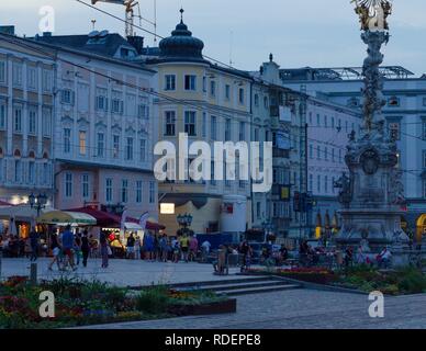 Evening in the main square in Linz, Austria Stock Photo - Alamy