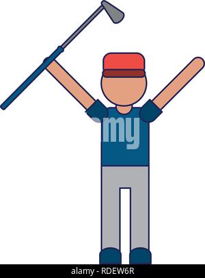 golf club golfer avatar vector illustration design Stock Vector Image ...