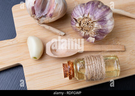 Garlic and medicinal juice for colds. Home remedies for colds. Dark ...