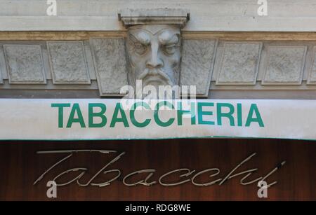 The exterior of a shop selling Italian goods and souvenirs, Rome, Italy ...