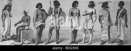 Ancient Egyptian costume. From left to right: woman and man in ordinary ...