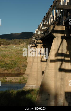 Tharwa Bridge over the Murrumbidgee River, 1894 O'Hanlon Stock Photo ...
