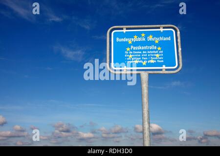 German border sign and passport control Stock Photo - Alamy