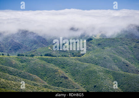 Fog covering the hills and valleys of Montara mountain (McNee Ranch ...