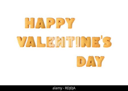 The word HAPPY VALENTINE'S DAY spelled with alphabet cookies and heart ...