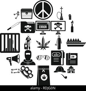 Wrongdoing icons set, simple style Stock Vector Image & Art - Alamy