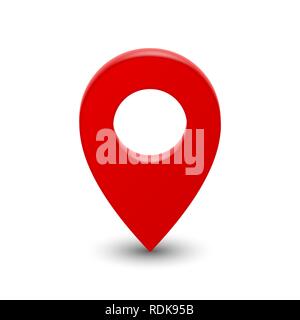 3D map pointer in flat style. Gps navigation mark illustration on white ...