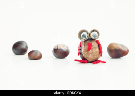 Funny chestnut man made of chestnuts and Steichhälzern in autumn Stock ...
