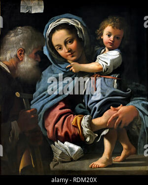 The painting 'Holy Family' by Bartolomeo Schedoni, an Italian Baroque ...