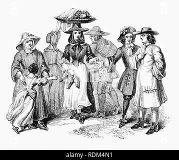 Late 17th Century costume worn by the gentry during the co-regency of ...