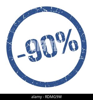90% blue round stamp Stock Vector Image & Art - Alamy